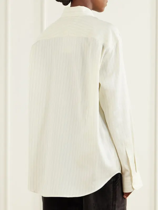Studio Nicholson Striped Cotton And Silk-blend Shirt
