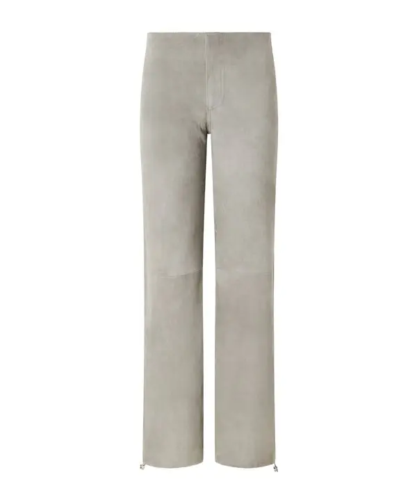 Still Here Suede Low-rise Straight-leg Pants