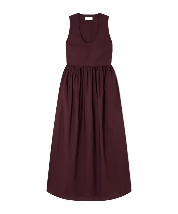 Matteau Gathered Organic Cotton-poplin Midi Dress