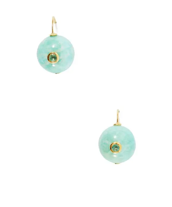 LIZZIE FORTUNATO Comet Beaded Amazonite Earrings - Blue