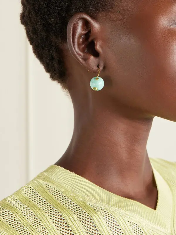 LIZZIE FORTUNATO Comet Beaded Amazonite Earrings