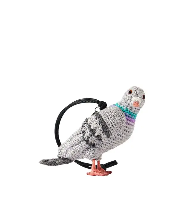 J.W.ANDERSON Pigeon Crocheted Cotton And Leather Bag Charm
