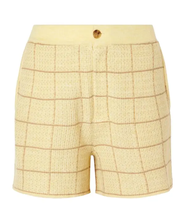 Guest In Residence Comfortable Checkered Shorts - Yellow