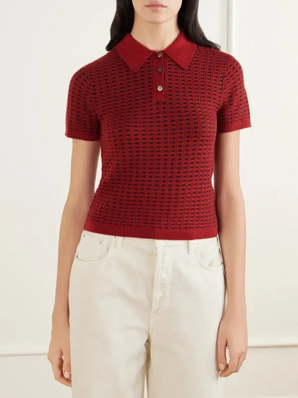 Guest In Residence Cropped Cashmere Polo Shirt