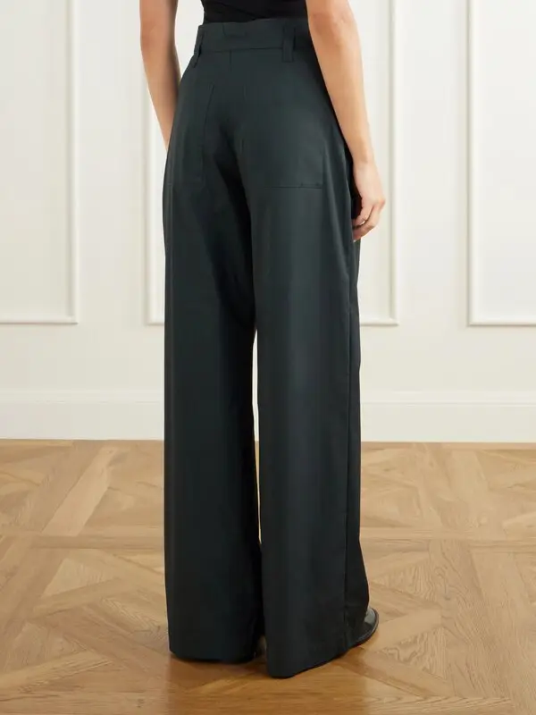 Proenza Schouler Belted Cotton-blend Wide-leg Pants