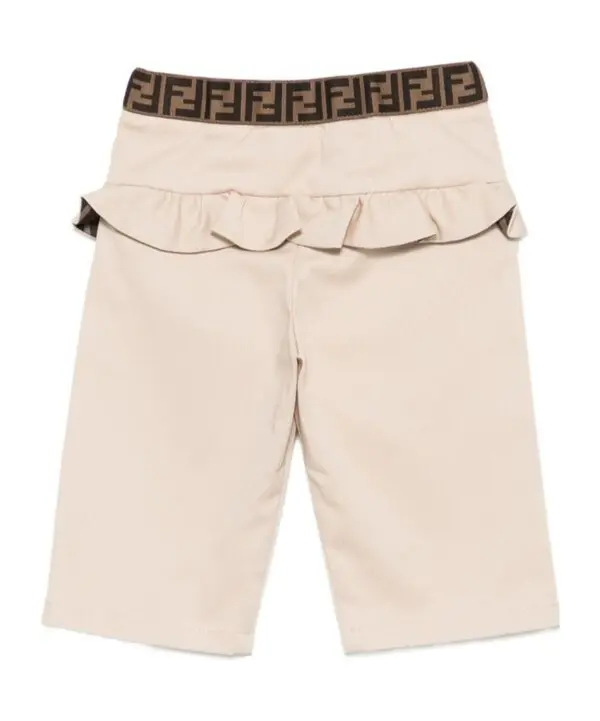 Fendi Ruffled-trim Logo-waistband Trousers