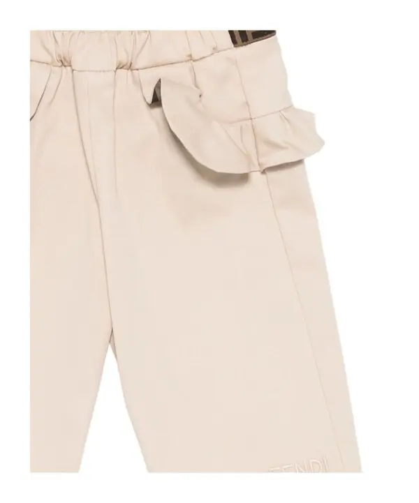 Fendi Ruffled-trim Logo-waistband Trousers