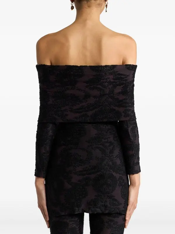 Etro Off-shoulder Knit Top - Black
