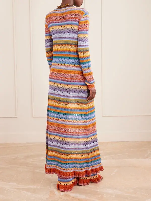 Etro Colorful Striped Knit Cardigan