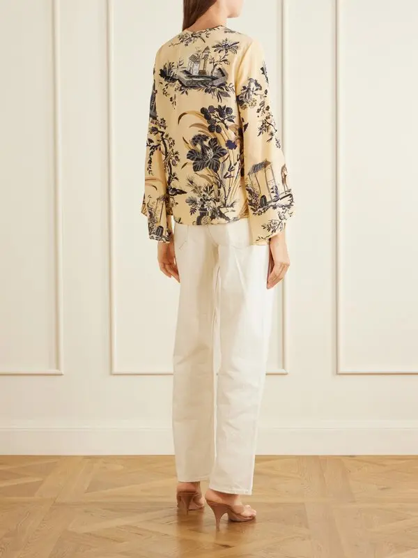 Etro Floral-printed Silk Crepe De Chine Blouse