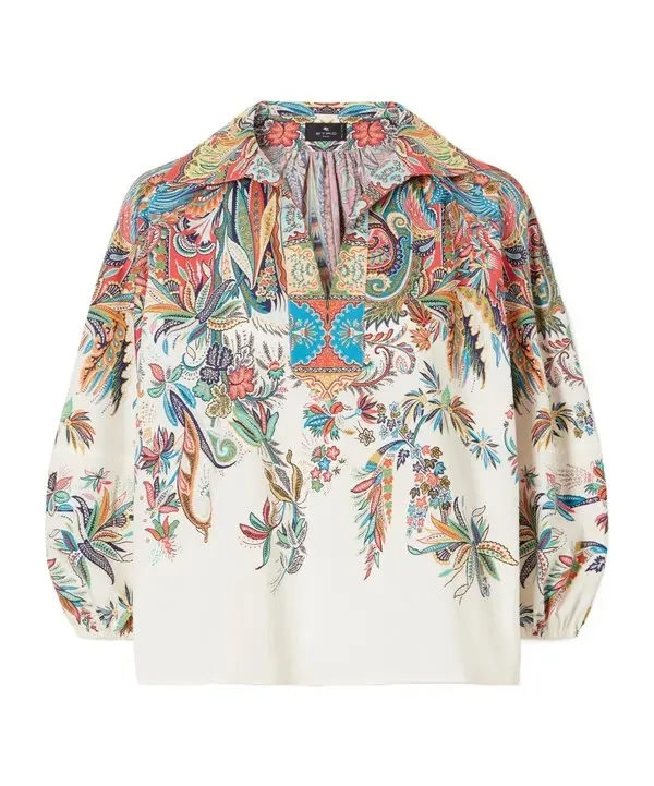 Etro Floral Print Cotton Poplin Shirt - No