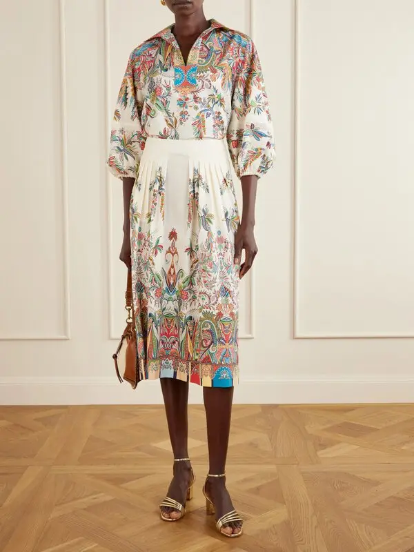 Etro Floral Print Cotton Poplin Shirt
