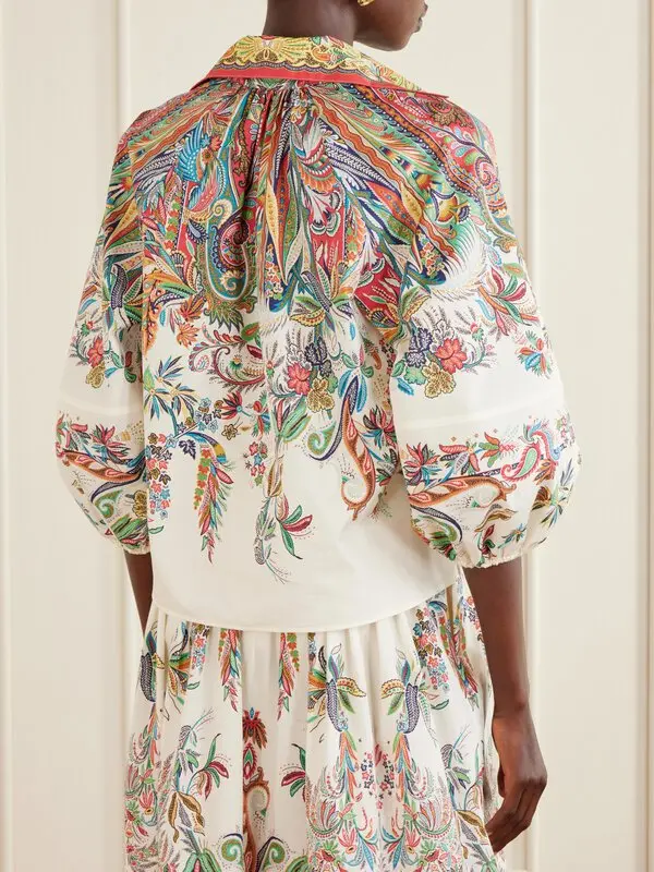 Etro Floral Print Cotton Poplin Shirt