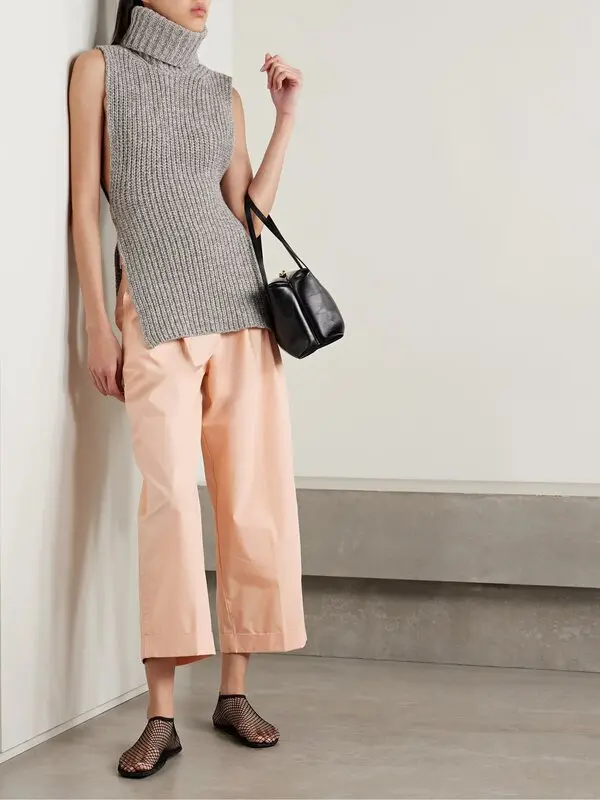 Proenza Schouler Kyle Cropped Pleated Cotton-poplin Wide-leg Pants - No