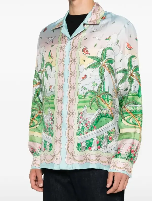 Casablanca Ladurée Tree-print Shirt