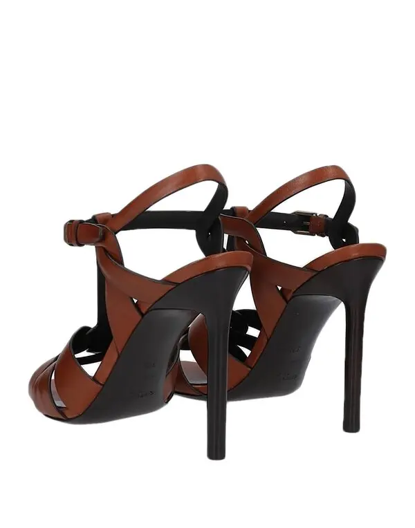 Saint Laurent Minimalist Genuine Leather High-heeled Sandals