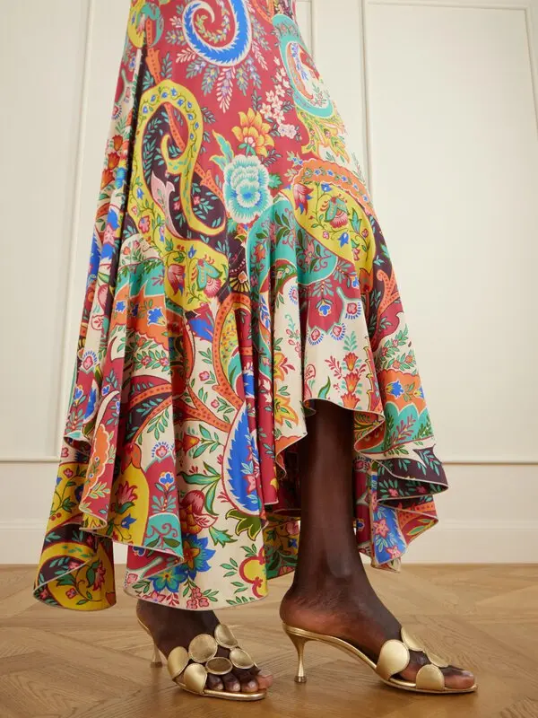 Etro Ruffled Paisley-print Jersey Maxi Dress