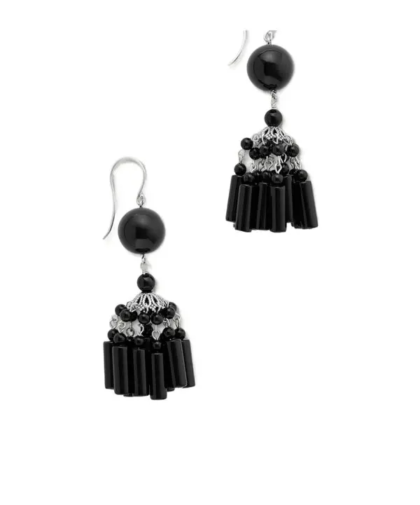 SOPHIE BUHAI Flamenco Silver Onyx Earrings