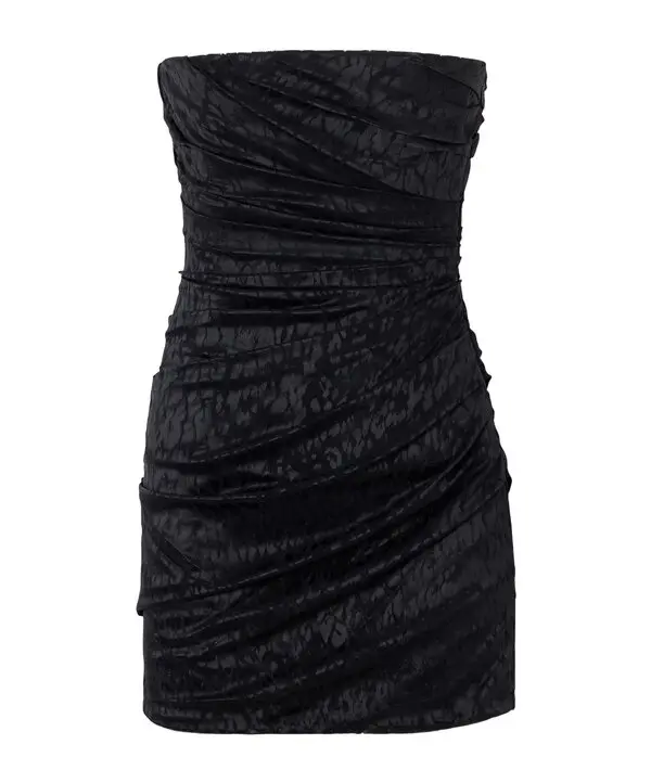 Alex Perry Gathered Leopard-print Lace Bustier Mini Dress - No