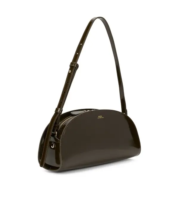 A.p.c. Curved Patent Shoulder Bag - No
