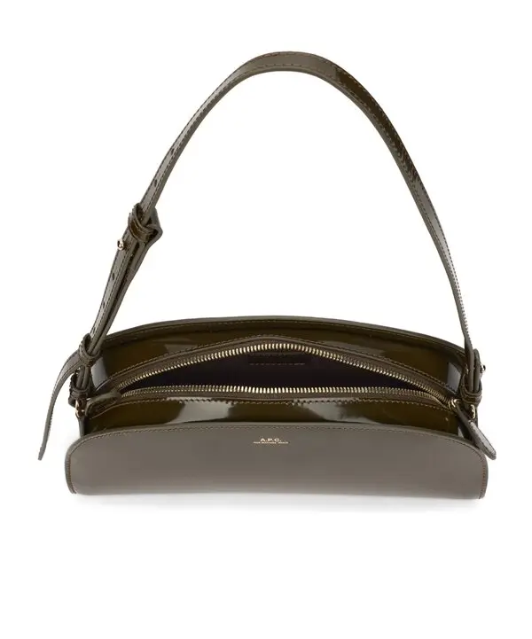 A.p.c. Curved Patent Shoulder Bag - No