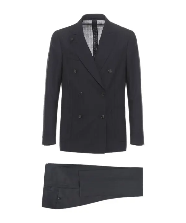 LARDINI Pinstriped Double-breasted Suit