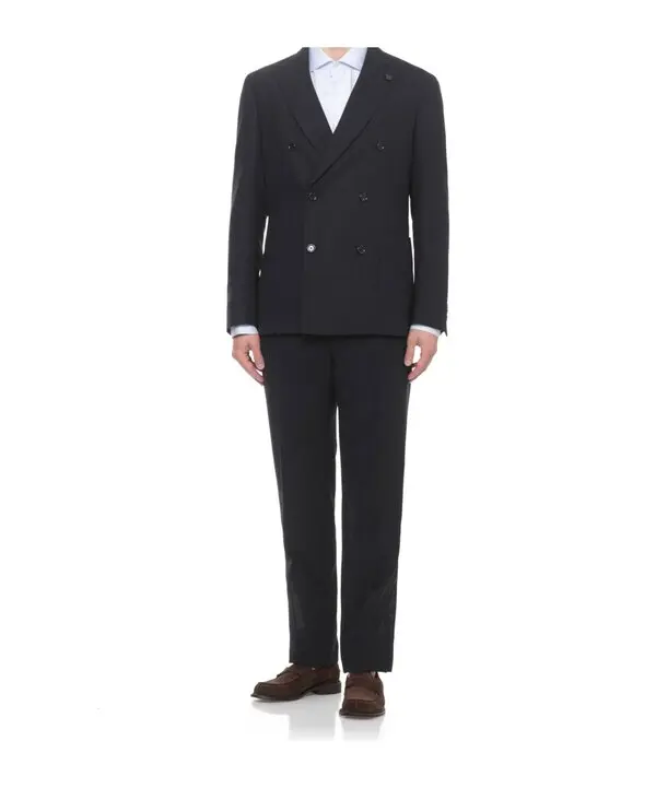 LARDINI Pinstriped Double-breasted Suit