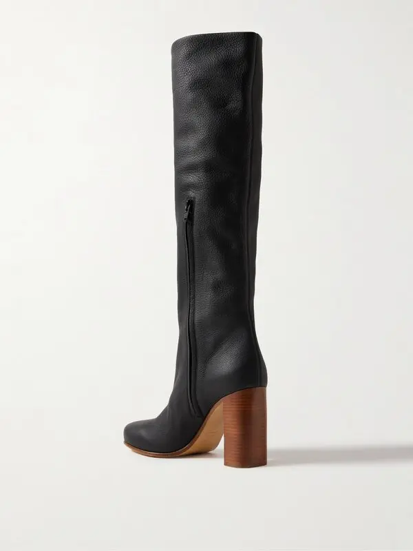 Khaite Textured-leather Knee Boots