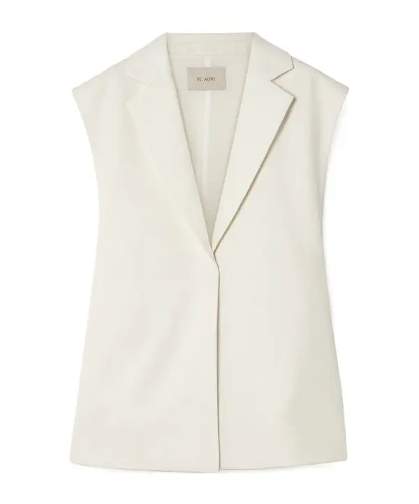 ST. AGNI Tie-side Wool-blend Twill Vest