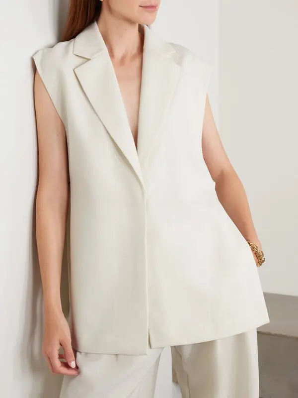 ST. AGNI Tie-side Wool-blend Twill Vest