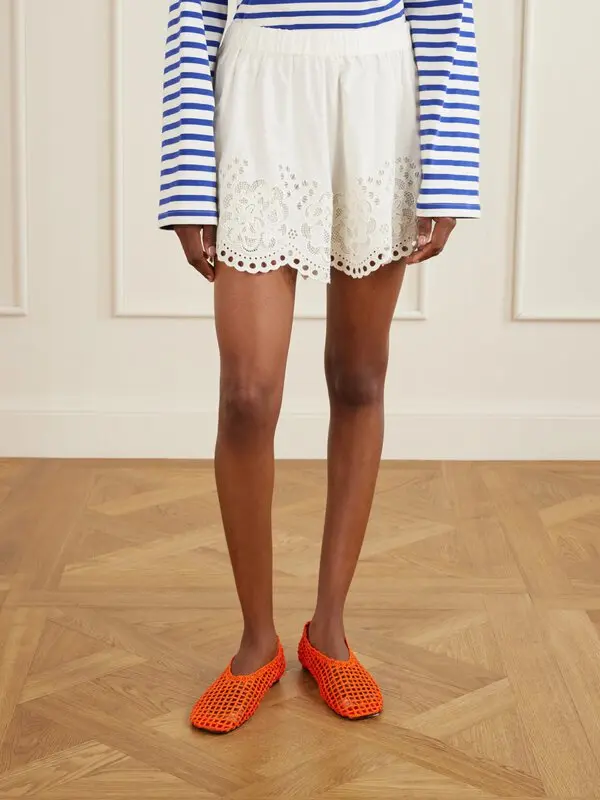 Sea Lace-detail Mini Shorts