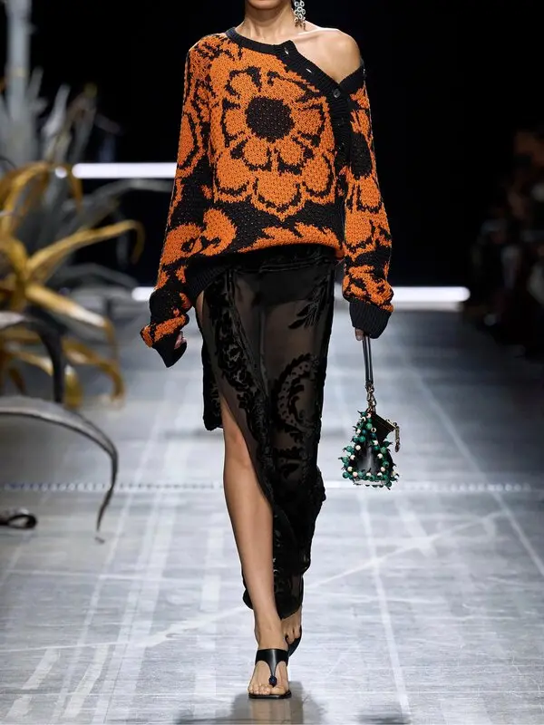 Etro Asymmetric Devoré-velvet Wrap Skirt