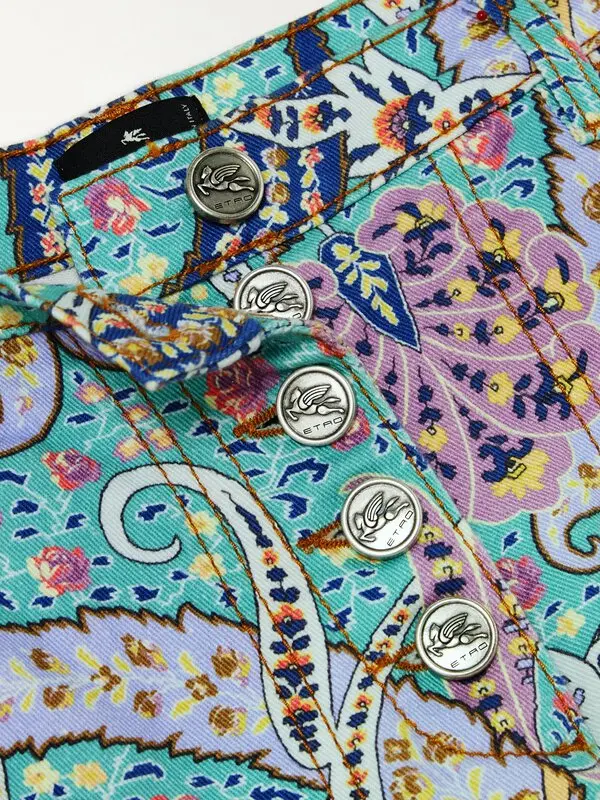 Etro Paisley-print High-rise Wide-leg Jeans