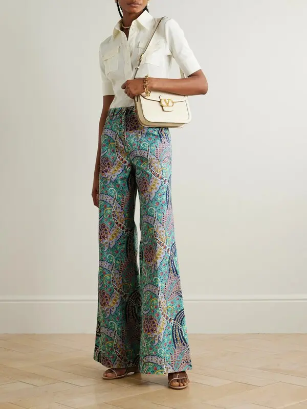 Etro Paisley-print High-rise Wide-leg Jeans
