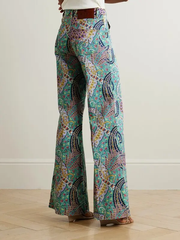 Etro Paisley-print High-rise Wide-leg Jeans