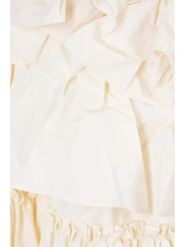 Simone Rocha Embroidered Asymmetric Ruffled Jersey Mini Skirt