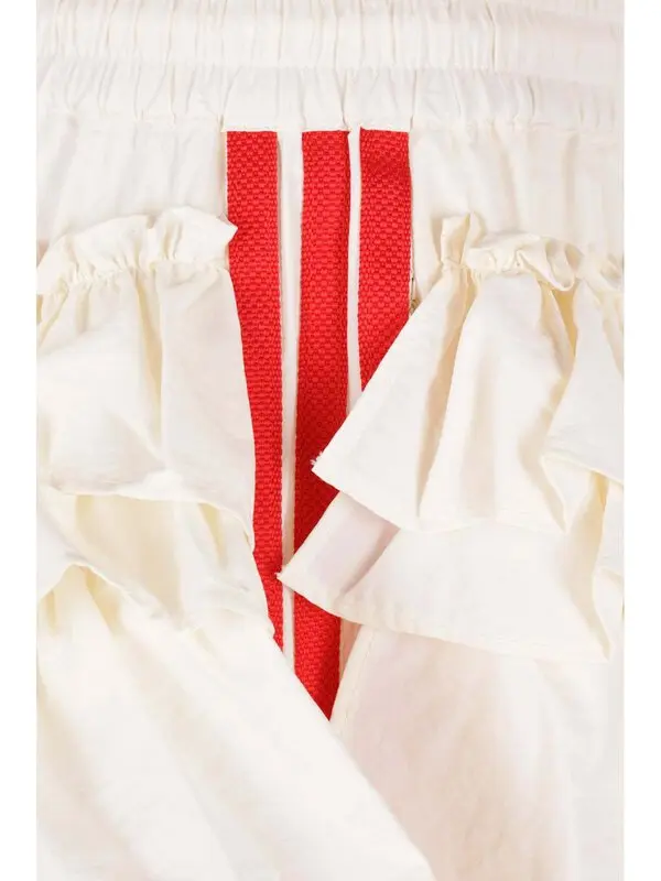 Simone Rocha Embroidered Asymmetric Ruffled Jersey Mini Skirt