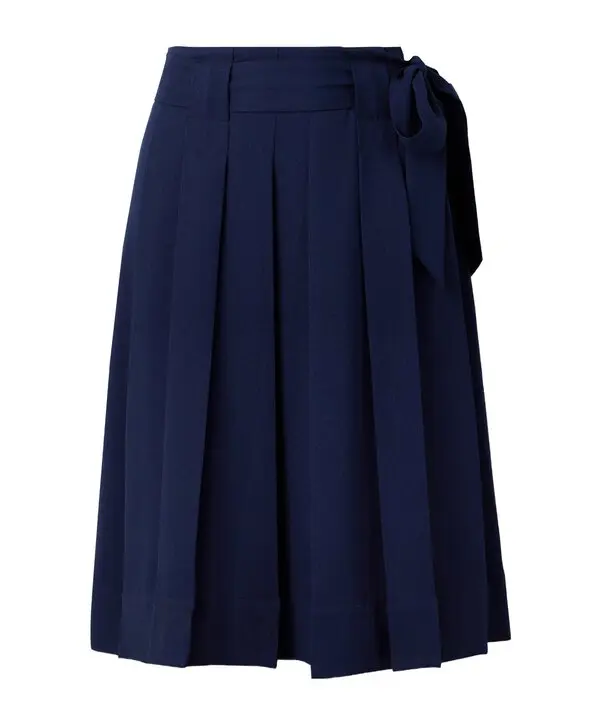 Proenza Schouler Belted Pleated Crepe Skirt