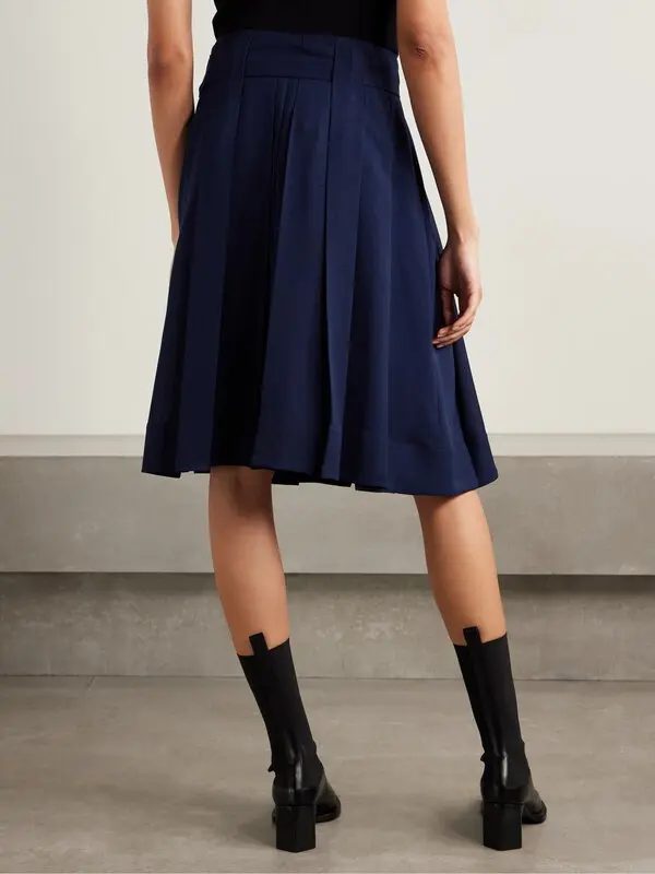 Proenza Schouler Belted Pleated Crepe Skirt