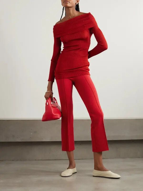 HIGH SPORT Stretch-cotton Flared Pants