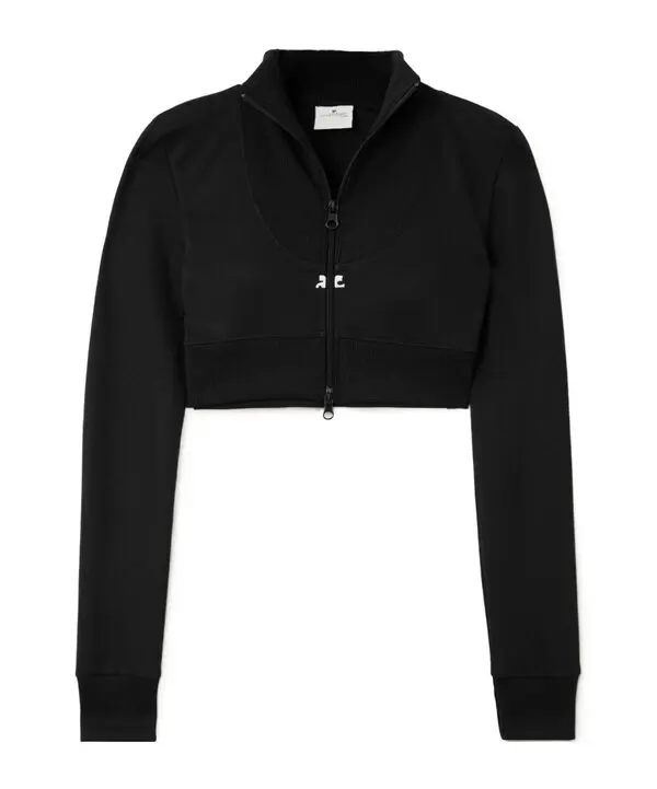 COURREGES Cropped Ribbed Jersey Jacket