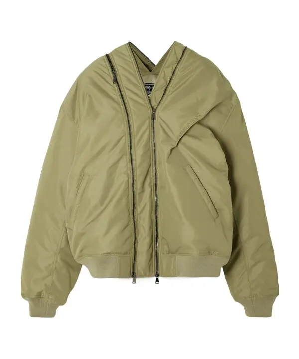 Y/project Zip-detailed Embroidered Padded Shell Bomber