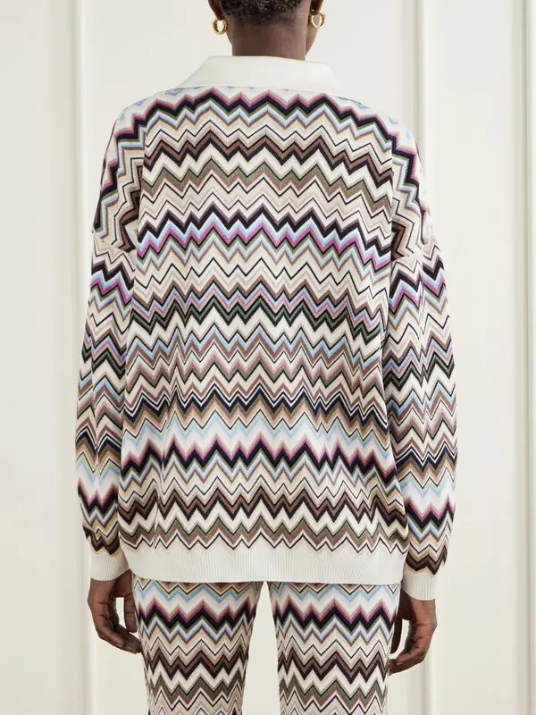 Missoni Striped Knitted Polo Sweater