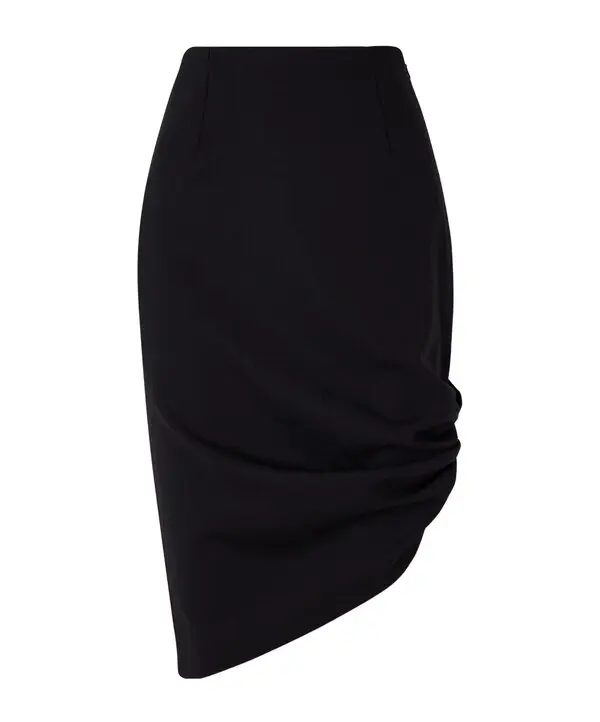 Carolina Herrera Asymmetrical Stretch-wool Midi Skirt