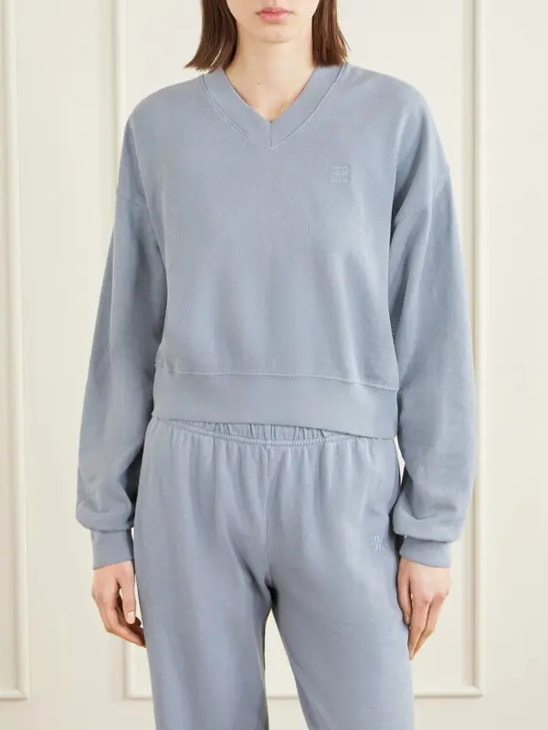 Eterne Embroidered Cotton-jersey Sweater