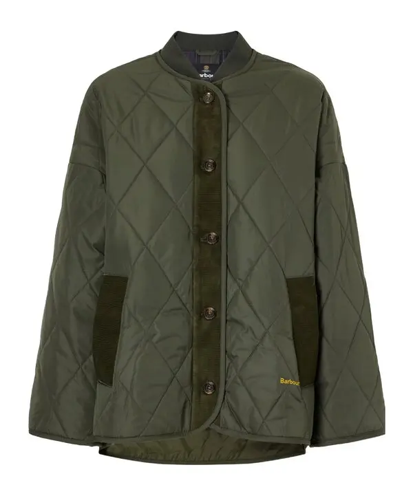 Barbour Corduroy-trimmed Shell Quilted Jacket