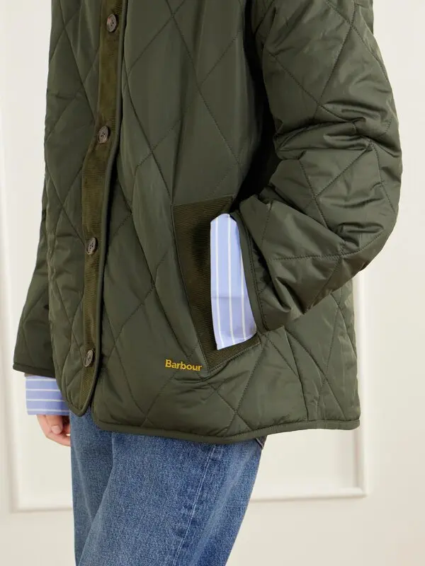 Barbour Corduroy-trimmed Shell Quilted Jacket