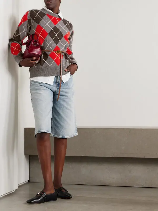Daughter Argyle Checked Wool Sweater