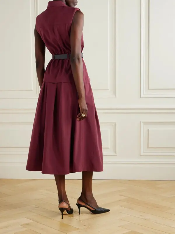 SELF-PORTRAIT Twill Belted Dress