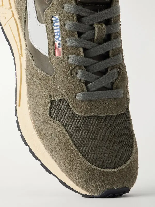 AUTRY Reelwind Low Leather And Suede-trimmed Mesh And Shell Sneakers - No